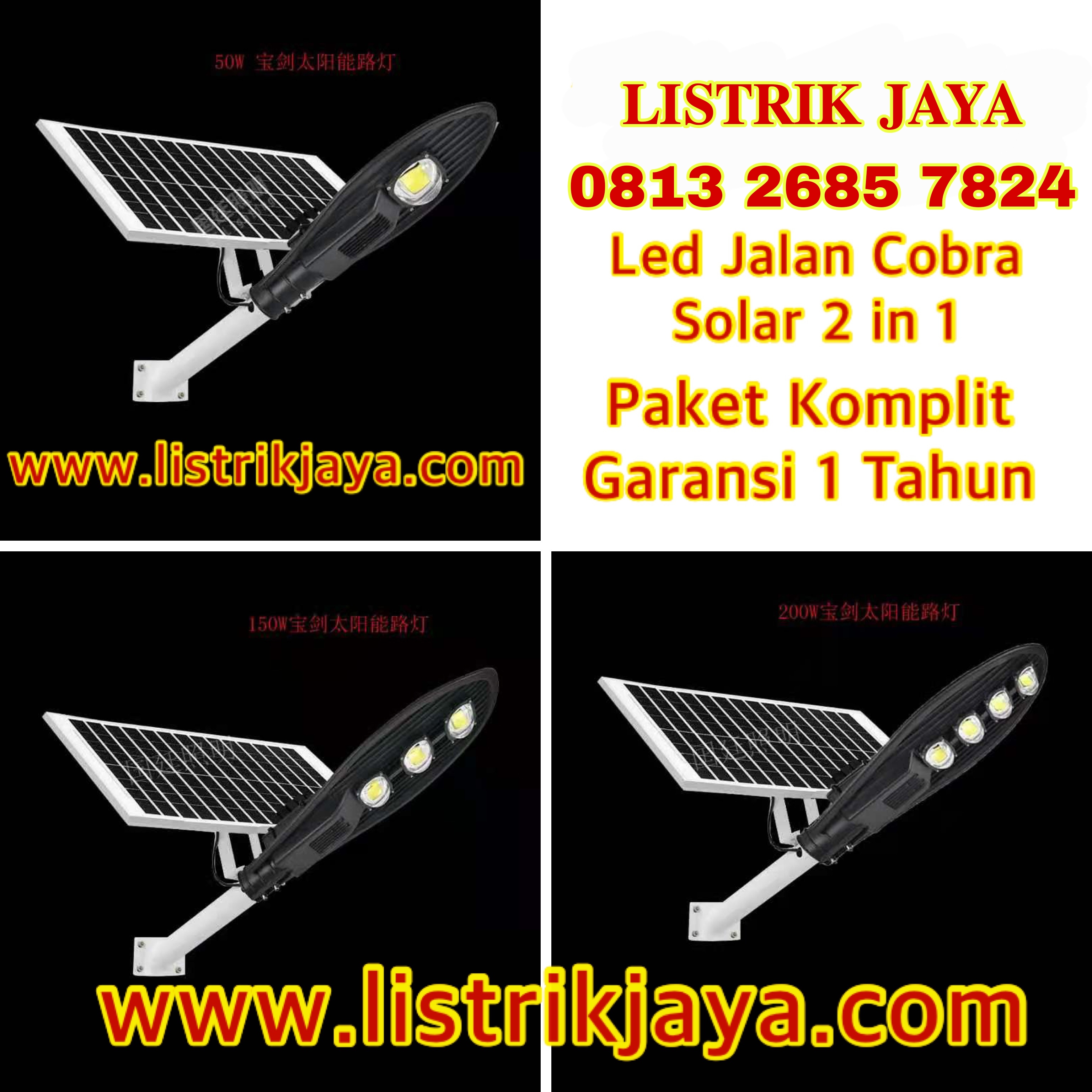 Jual Lampu Jalan Led Cobra Fullux Solar 2 IN 1 | Listrik Jaya Kenari Mas