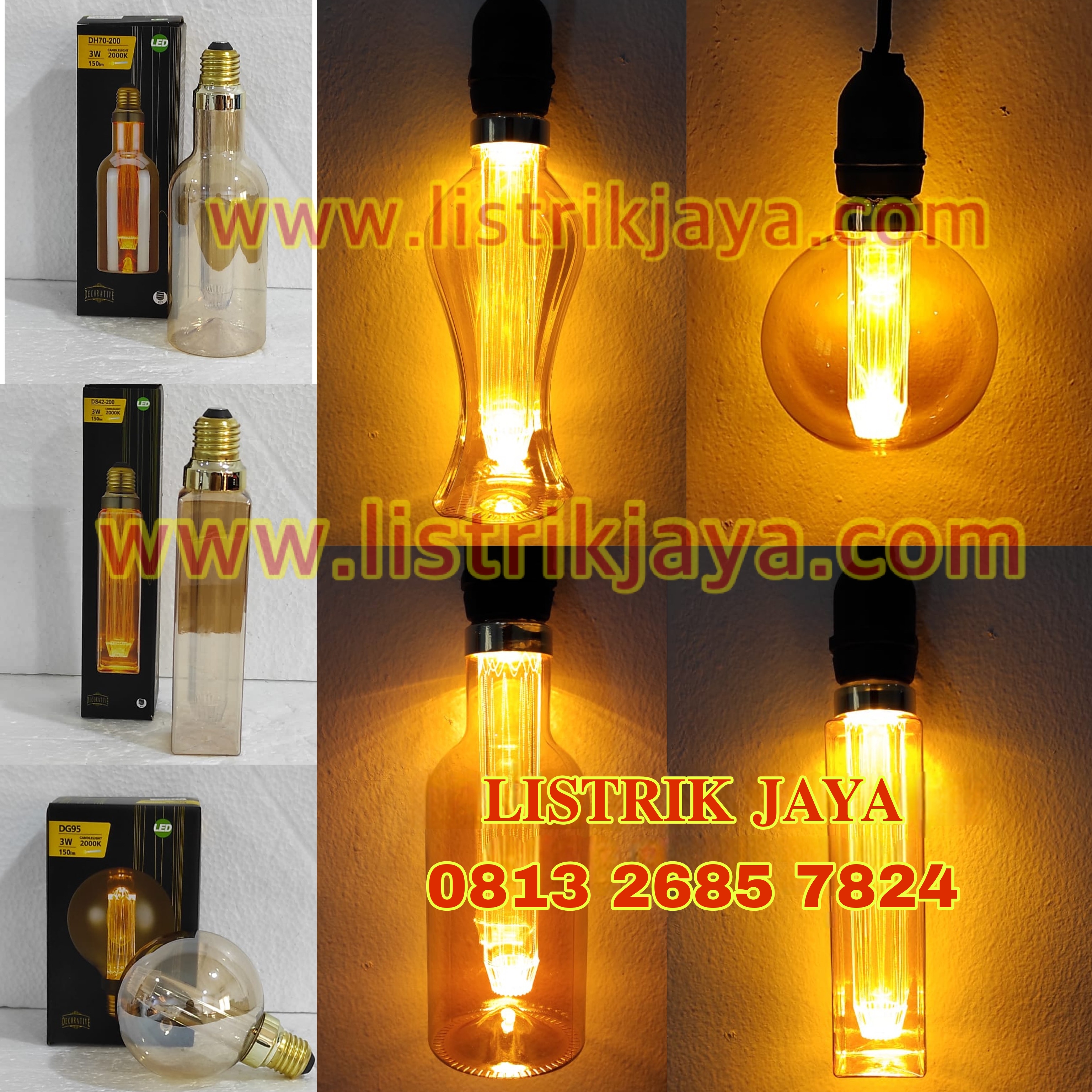 Jual Lampu Filamen Led Cafe Minibar 3W | Listrik Jaya Kenari Mas